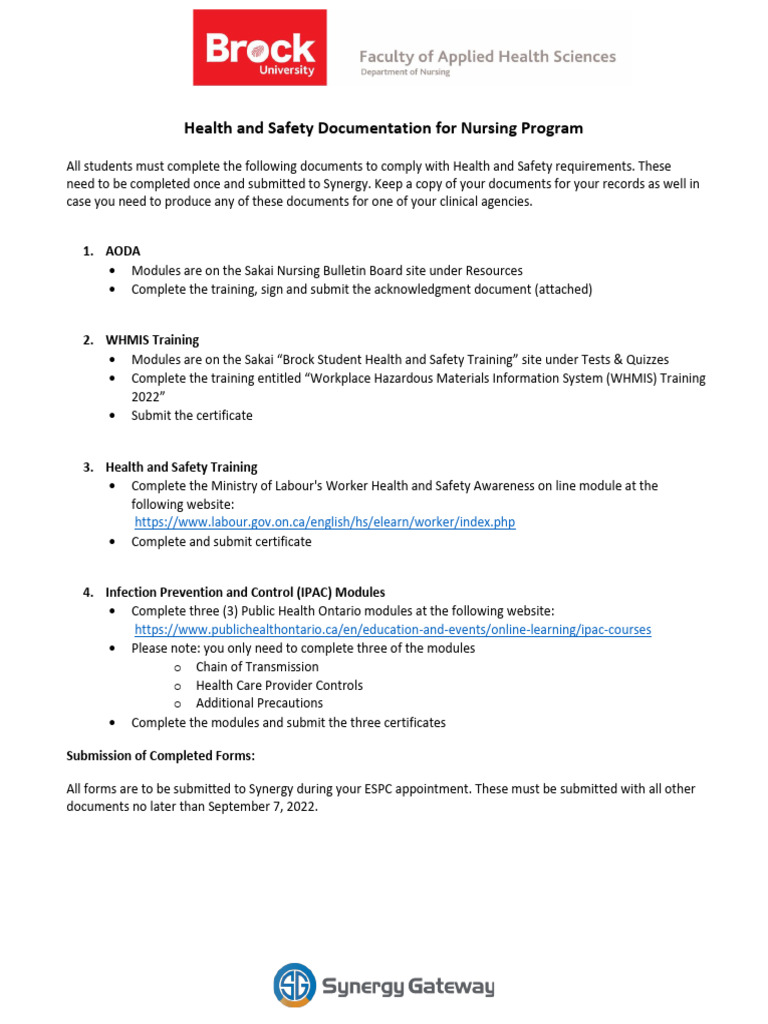 Synergy Health and Safety Documentation | PDF | Occupational Safety And ...