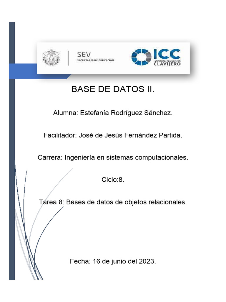Bases de Datos 2 Tarea8 | PDF | Bases de datos | Lenguaje de programación