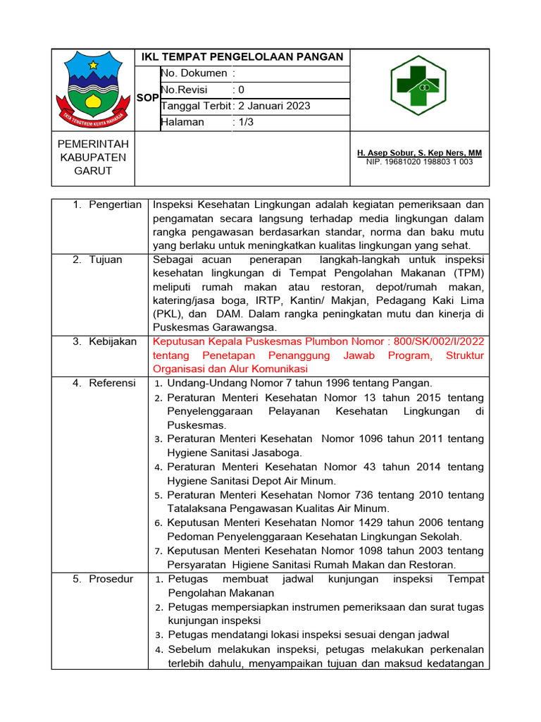 Sop Ikl TPP | PDF | Sains & Matematika