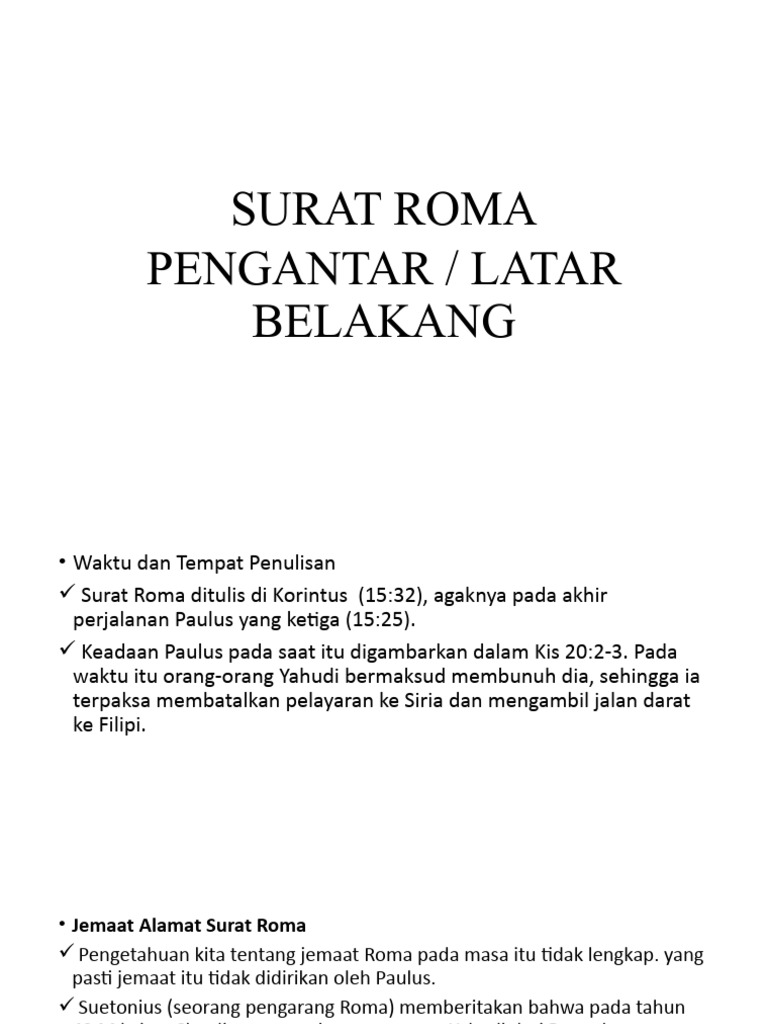 Pengantar Kitab Roma | PDF