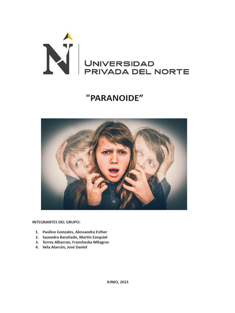 Trastorno Paranoide: Causas y Terapias | PDF | Trastorno mental ...