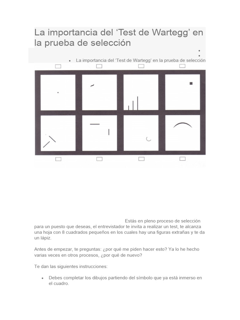 Test de Wartegg: Guía y Aplicación | PDF | Creatividad | Dibujo