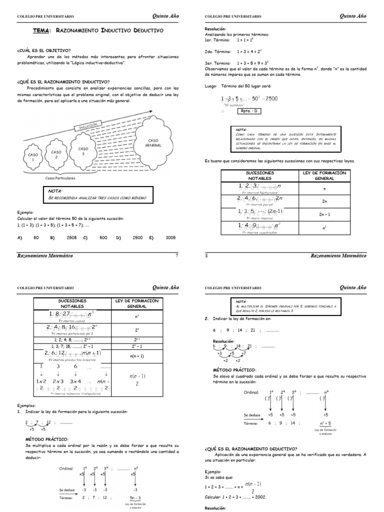 RM 5to Sec | PDF | Razonamiento deductivo | Razonamiento inductivo