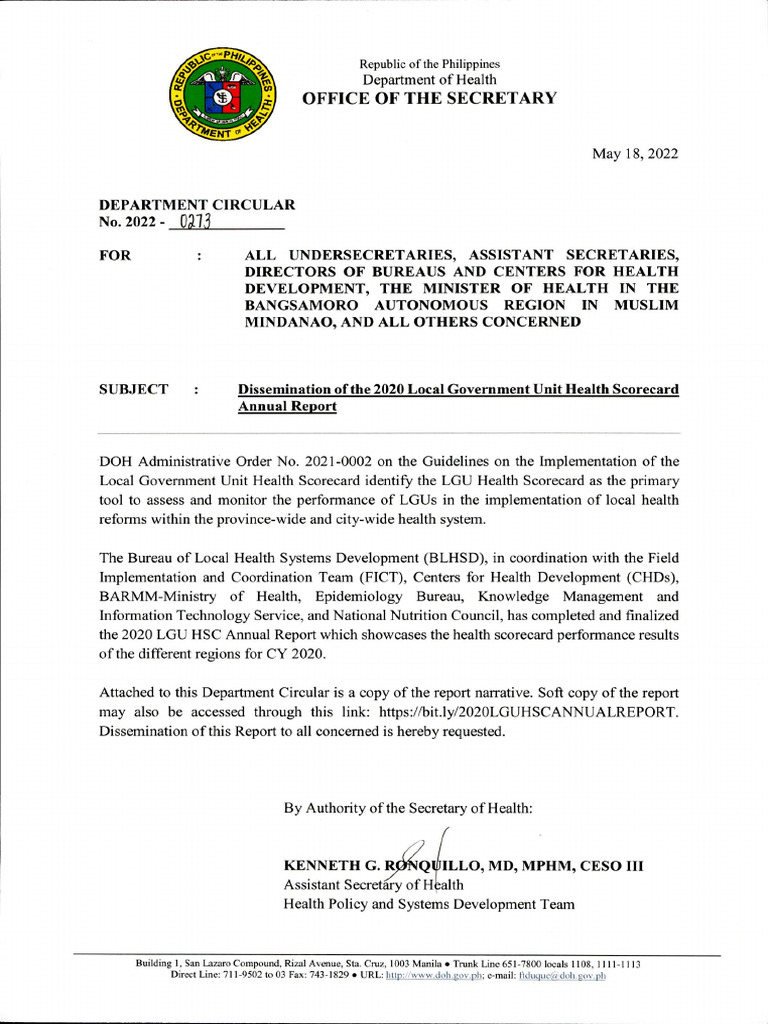 LGU Scorecard DC 2022-0273 | PDF | Health Care | Universal Health Care