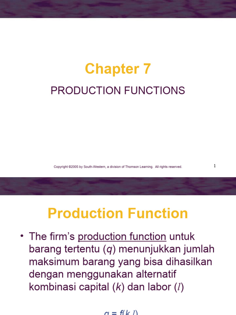 Ch07 (1) Fungsi Produksi | PDF