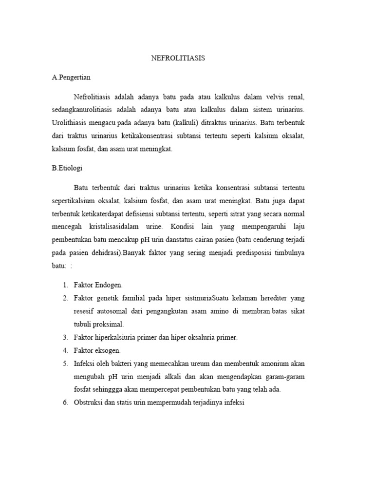 NEFROLITIASIS | PDF | Sains & Matematika