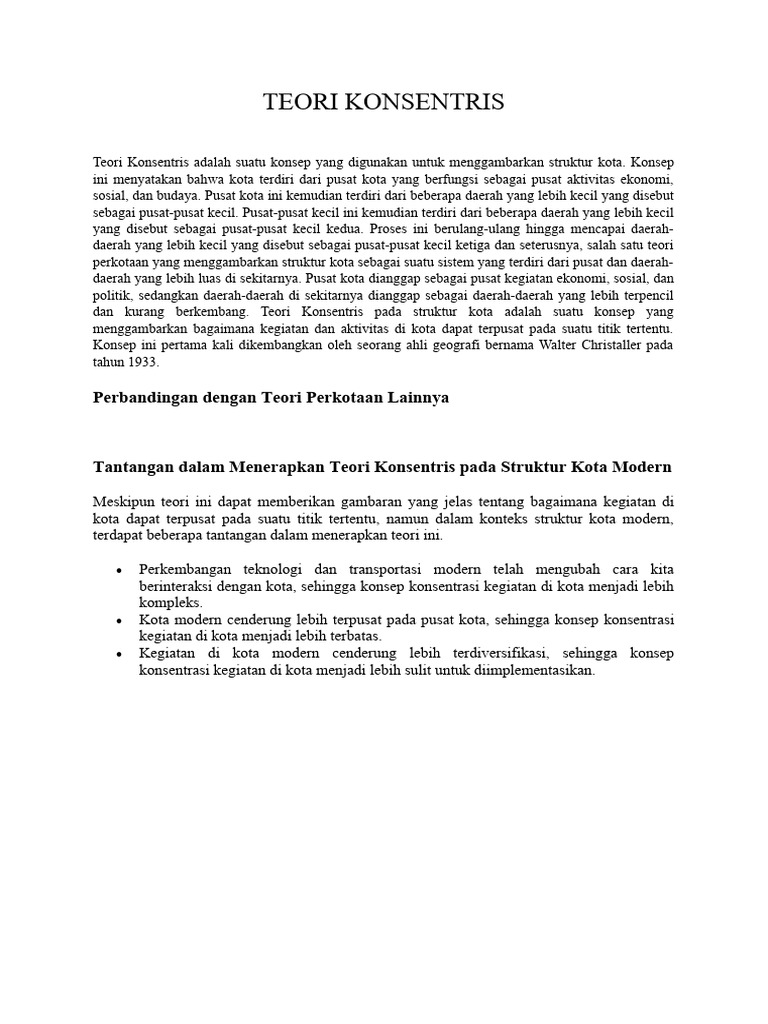 Geografi Teori Konsentris | PDF Geografi Teori Konsentris | PDF