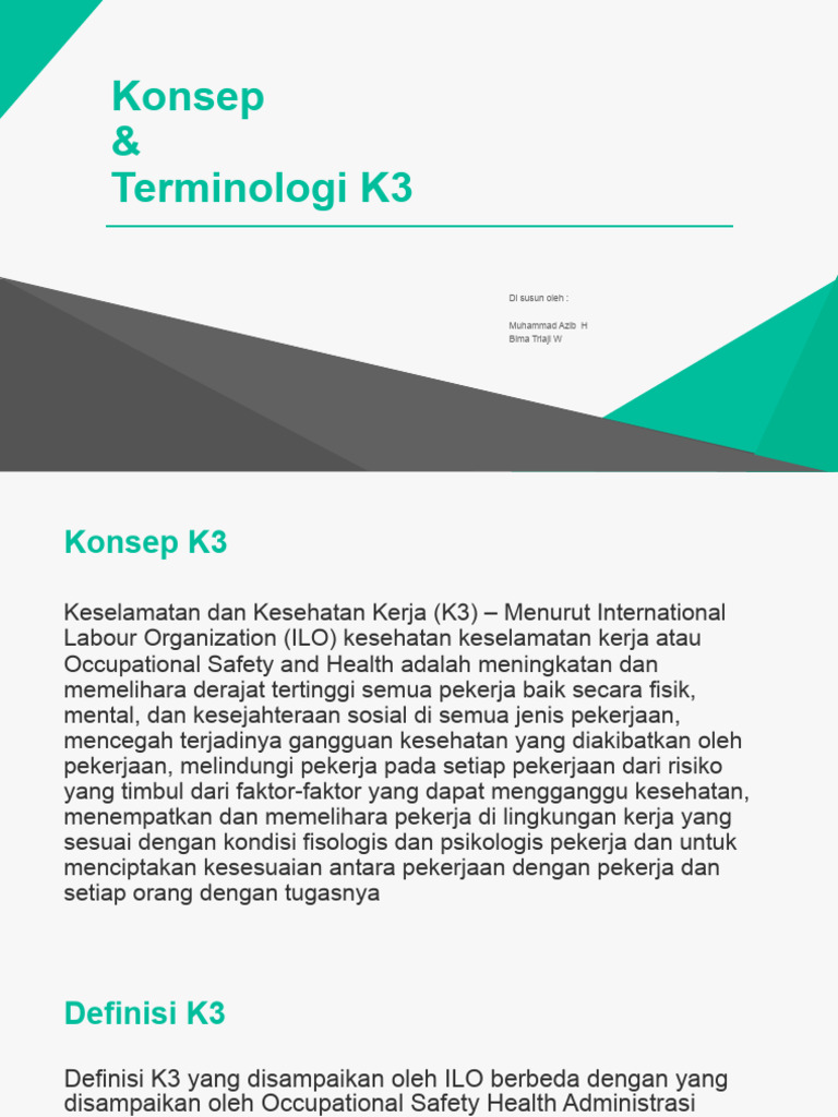 Tugas Presentasi Konsep & Terminologi K3 | PDF