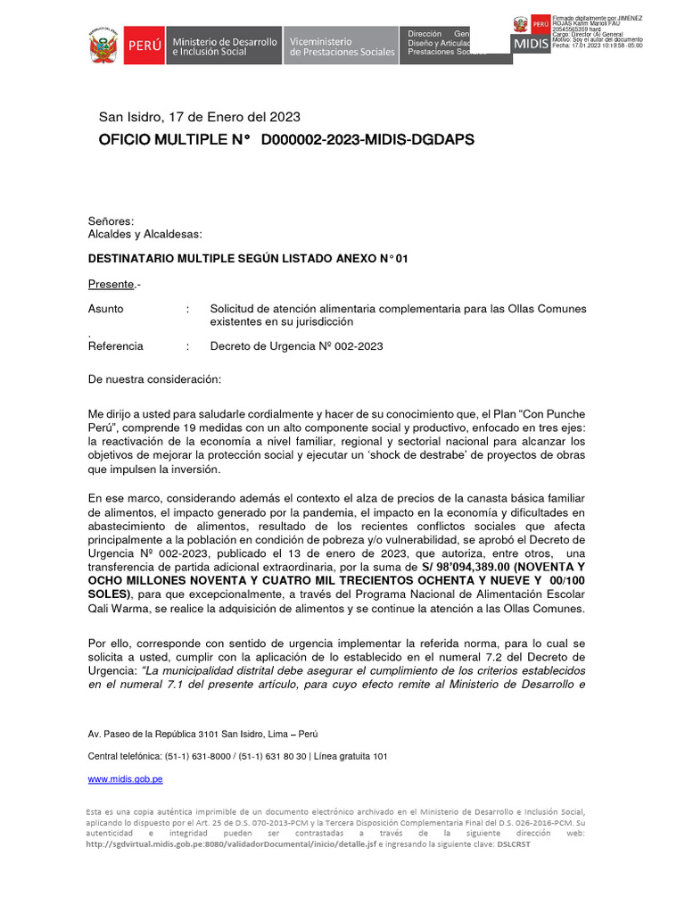 Solicitud de Apoyo a Ollas Comunes | PDF | Lima | Perú