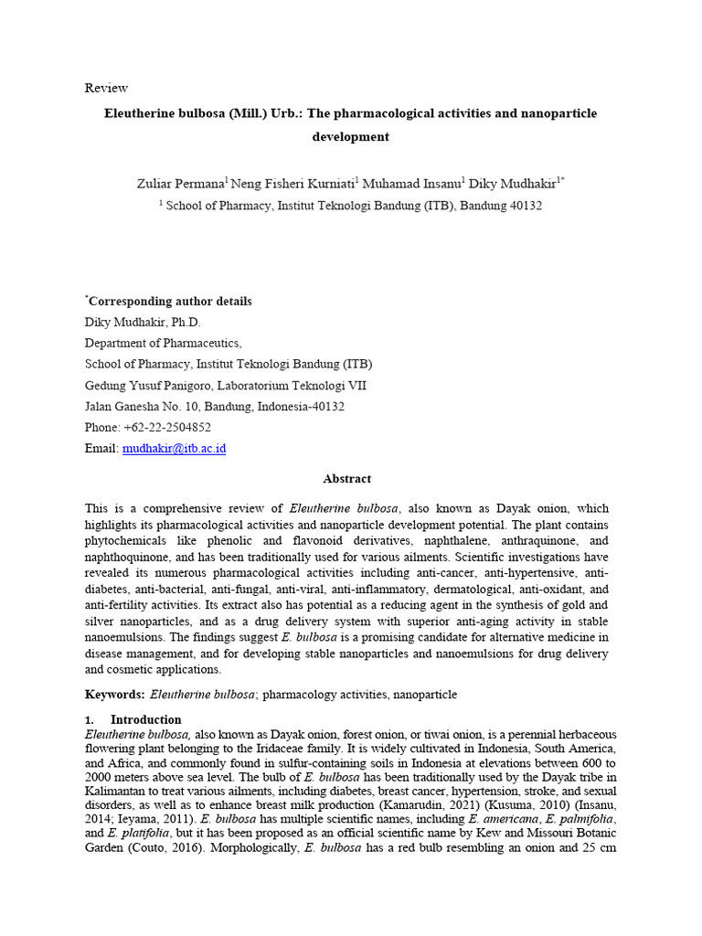 Draft Review Artikel Farmol Nano Zuliar 160423 | PDF | Inflammation ...