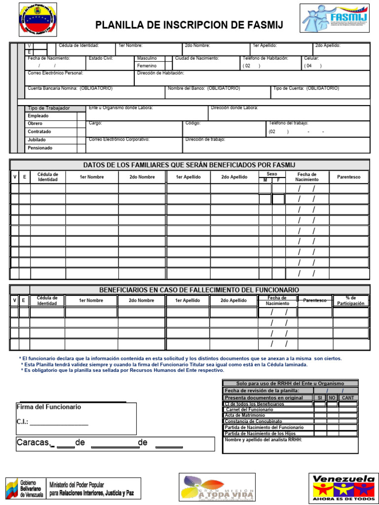 Planilla HCM (FASMIJ | PDF