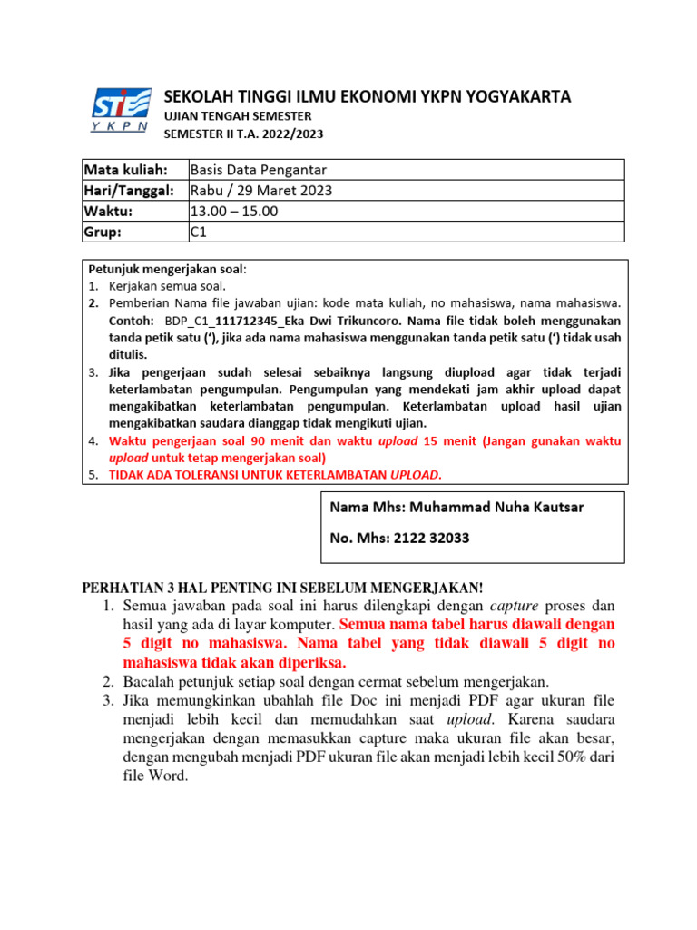 BDP C1 212232033 MuhammadNuhaKautsar | PDF