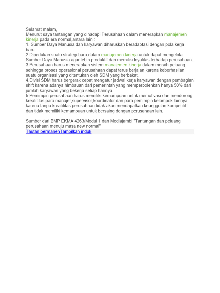 BMP UT EKMA4263 Manajemen Kinerja | PDF