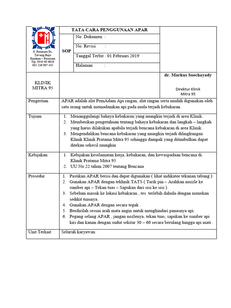 Tata Cara Penggunaan Apar | PDF
