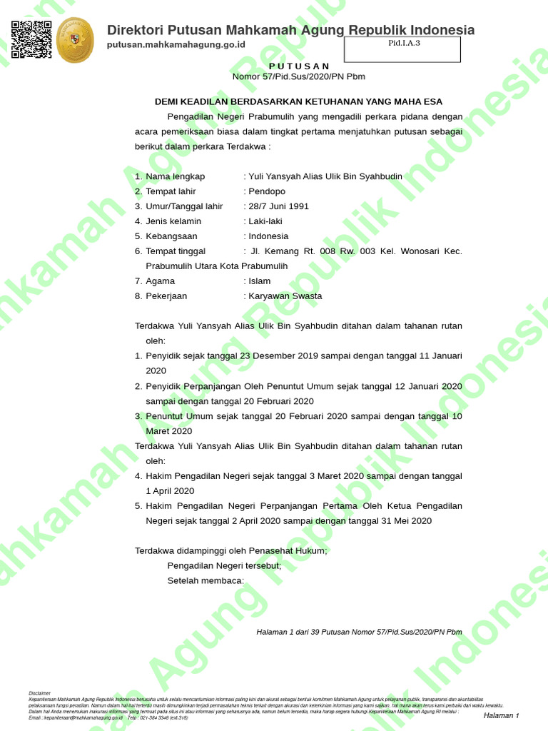 Contoh Putusan | PDF