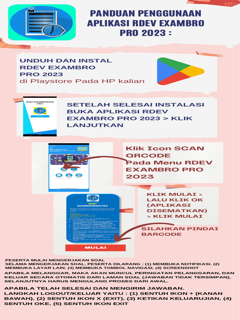 Panduan Aplikasi Rdev Exambro Pro 2023 | PDF