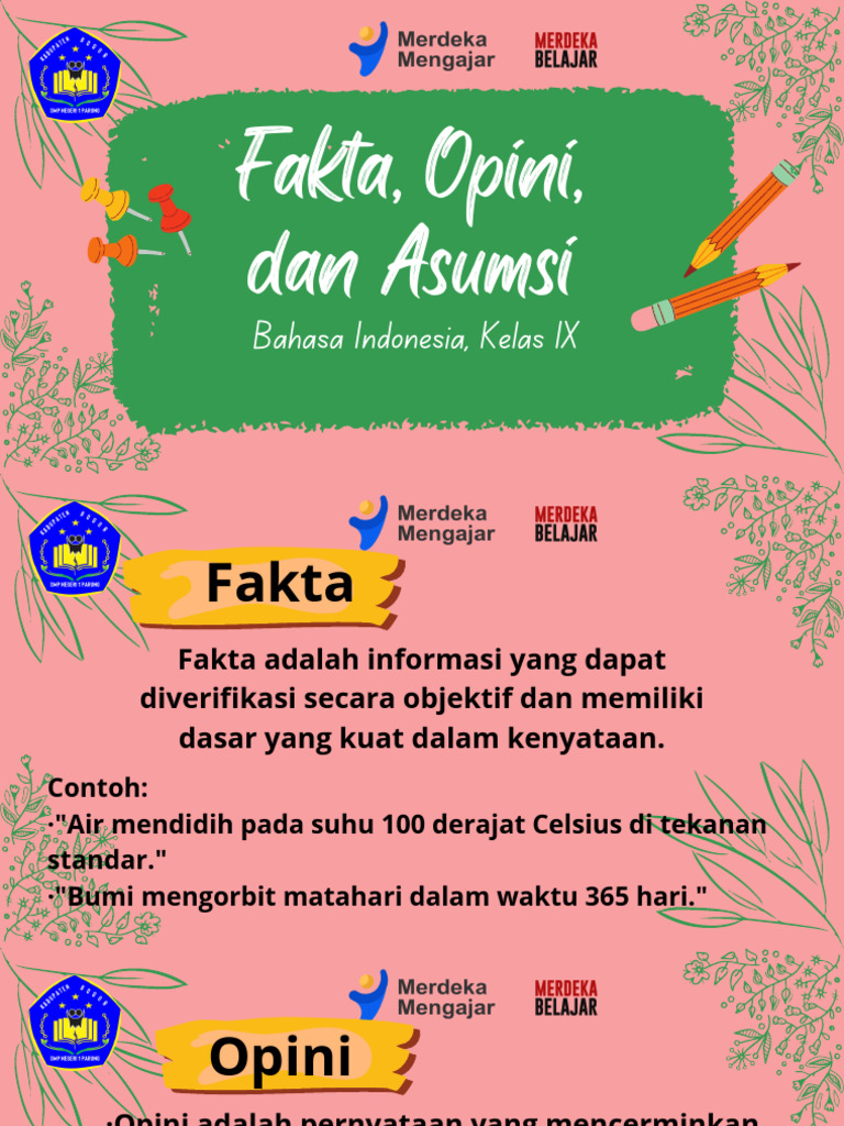 AMateri Fakta, Opini, Asumsi - Ok | PDF | Pengembangan Diri