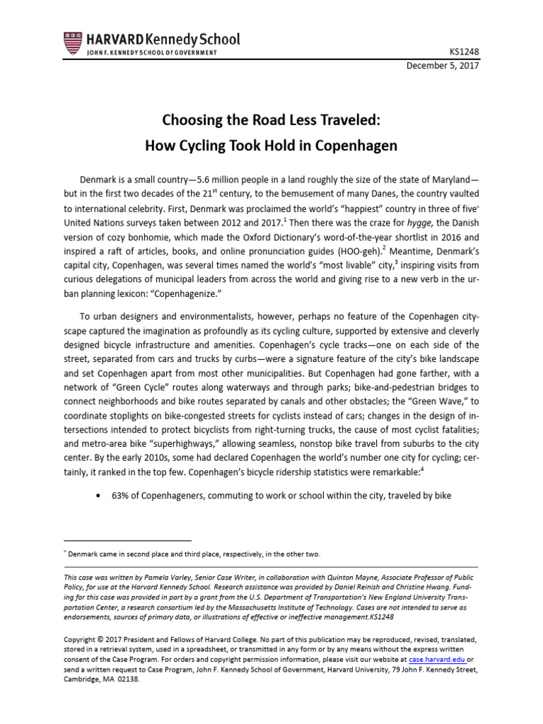 Choosing The Road Less Traveled - How Cycling Took Hold in Copenhagen ...