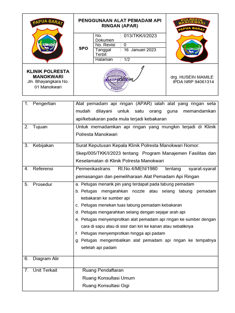 1.3.7 Spo Penggunaan Apar | PDF