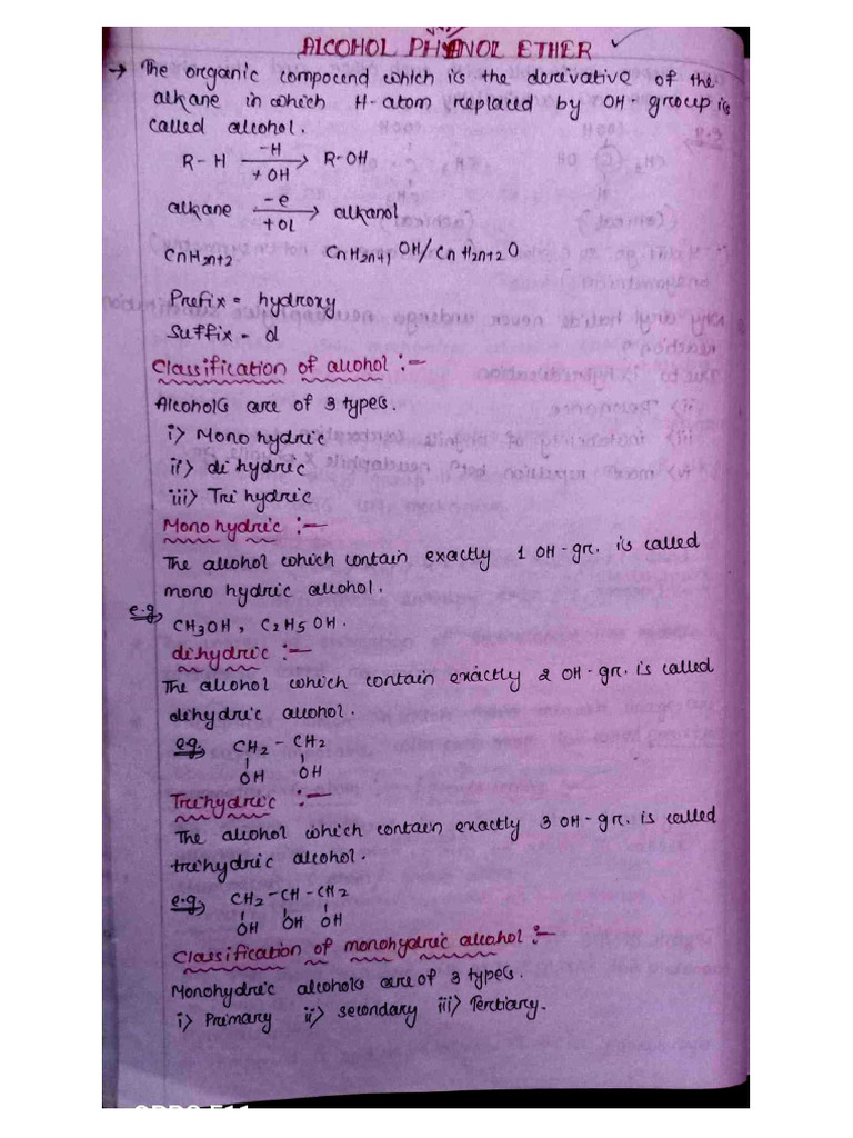 Alcohol Phenol Ether | PDF