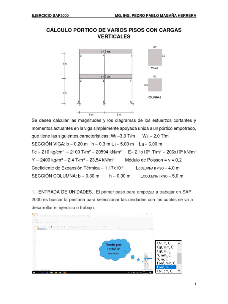 Cálculo de Pórtico con SAP2000 | PDF | Ventana (informática) | Software