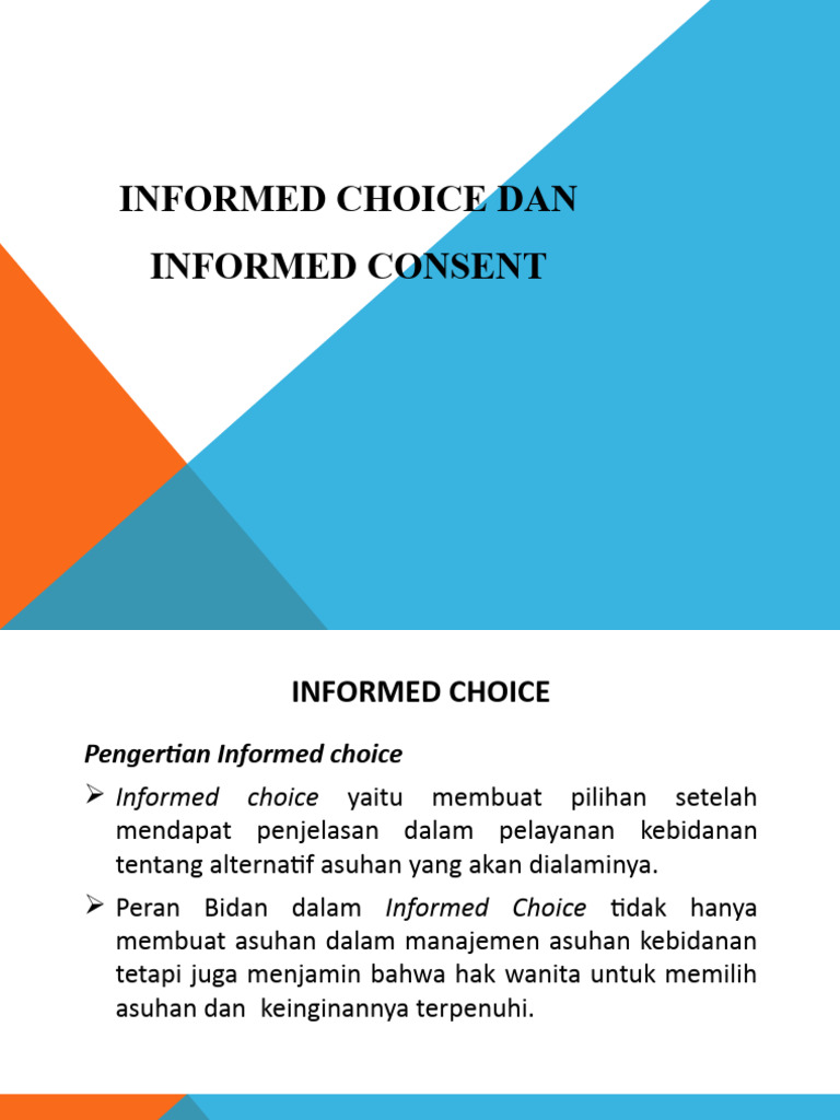 Informed Choice Dan Informed Consent | PDF