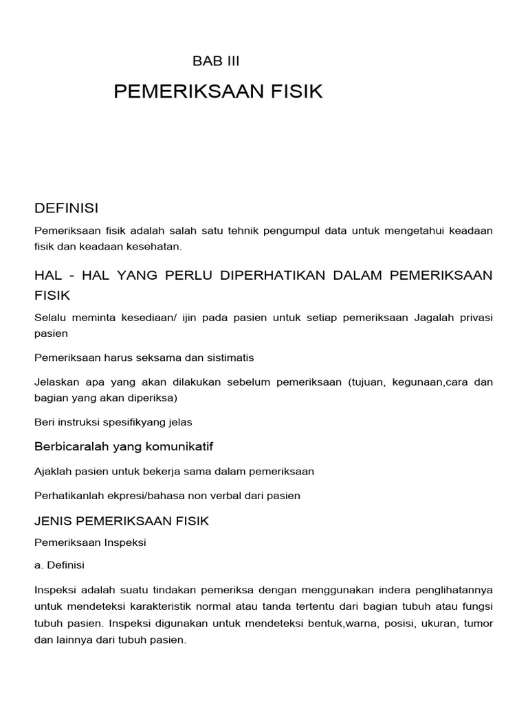 Pemeriksaan Fisik | PDF | Kesehatan Holistik