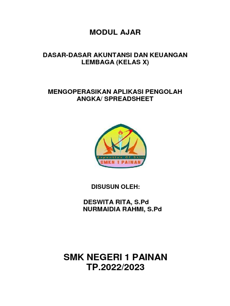 Modul Ajar Mengoperasikan Aplikasi Pengolah Angka Spreadsheet Elemen 8