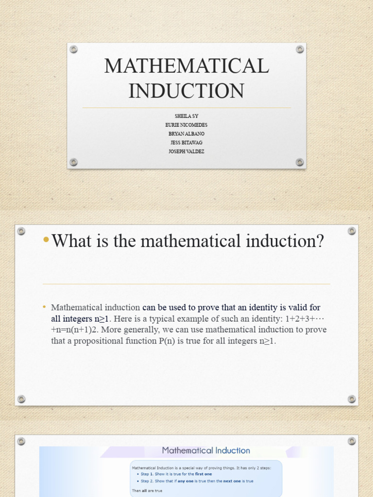 Mathematical Induction | PDF | Science & Mathematics