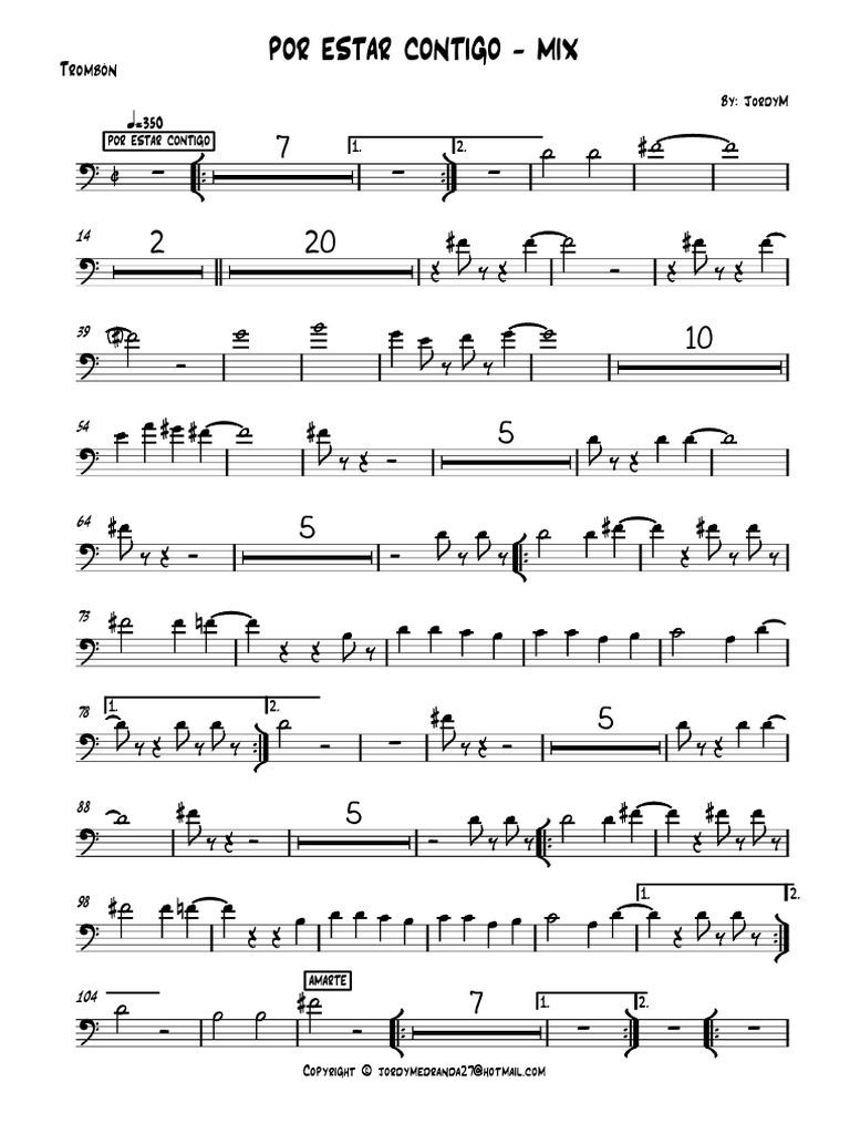 POR ESTAR CONTIGO - MIX - Trombón | PDF
