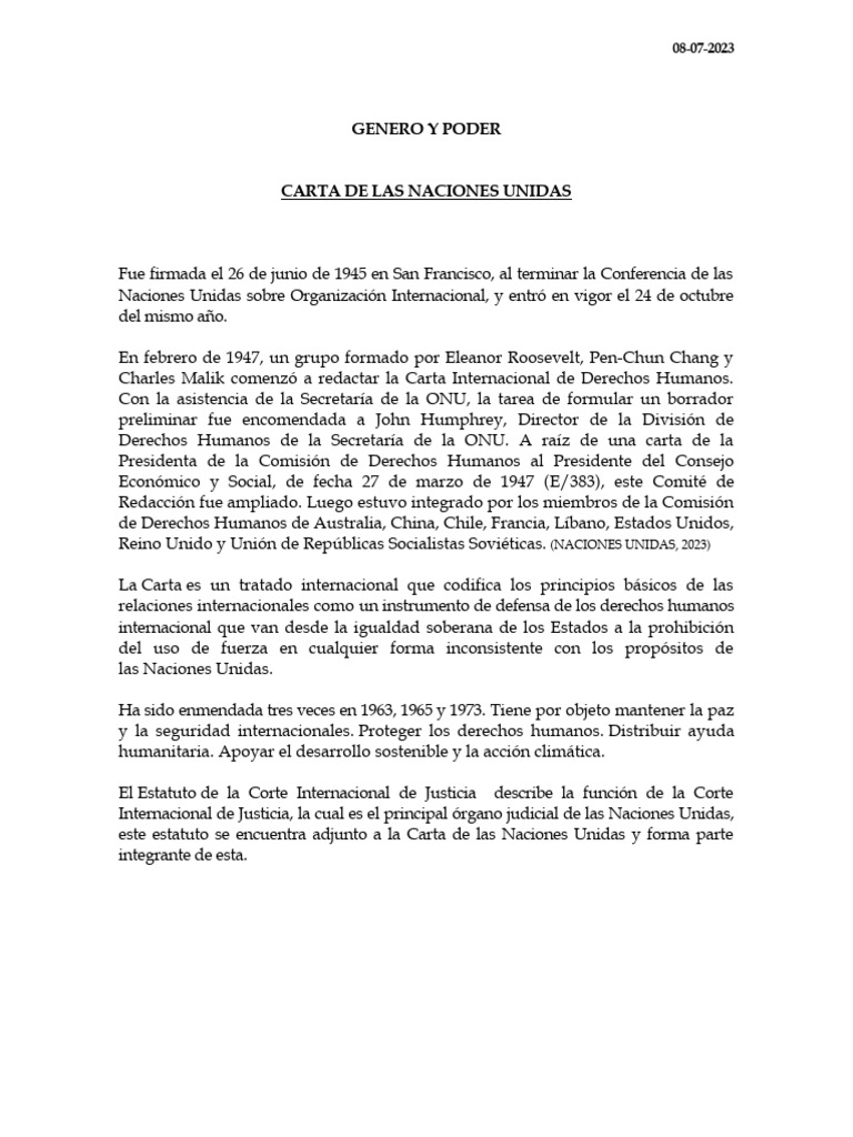 Carta - Onu 13 07 2023 | PDF