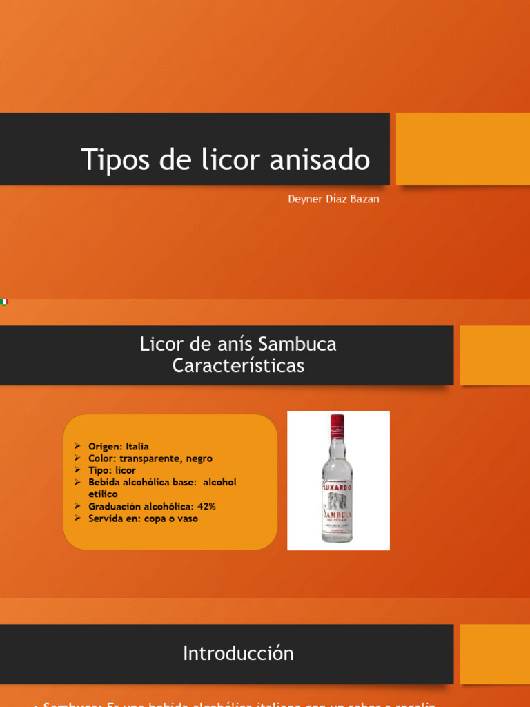 Tipos de Licor Anisado | PDF | Bebidas alcohólicas | Bebida