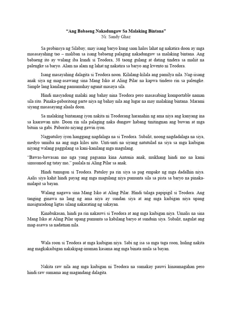 Ang Babaeng Nakadungaw Sa Malaking Bintana | PDF