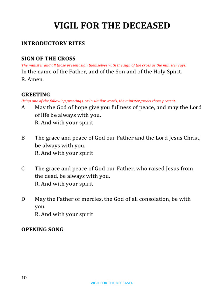 3 Vigil For The Deceased | PDF | Lord's Prayer | Jesus