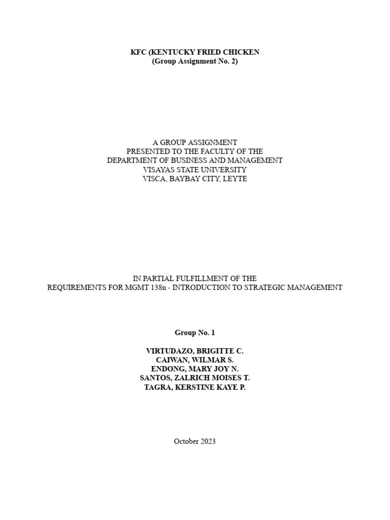 D224 - Group Assignment #2 - MGMT 138n - Introduction To Strategic ...