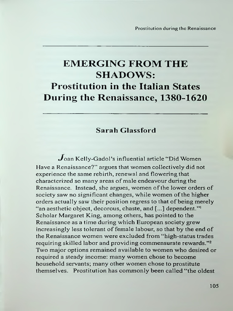 Vol. 22 - Article 8 - Glassford p.105-127 | PDF | Prostitution | Brothel