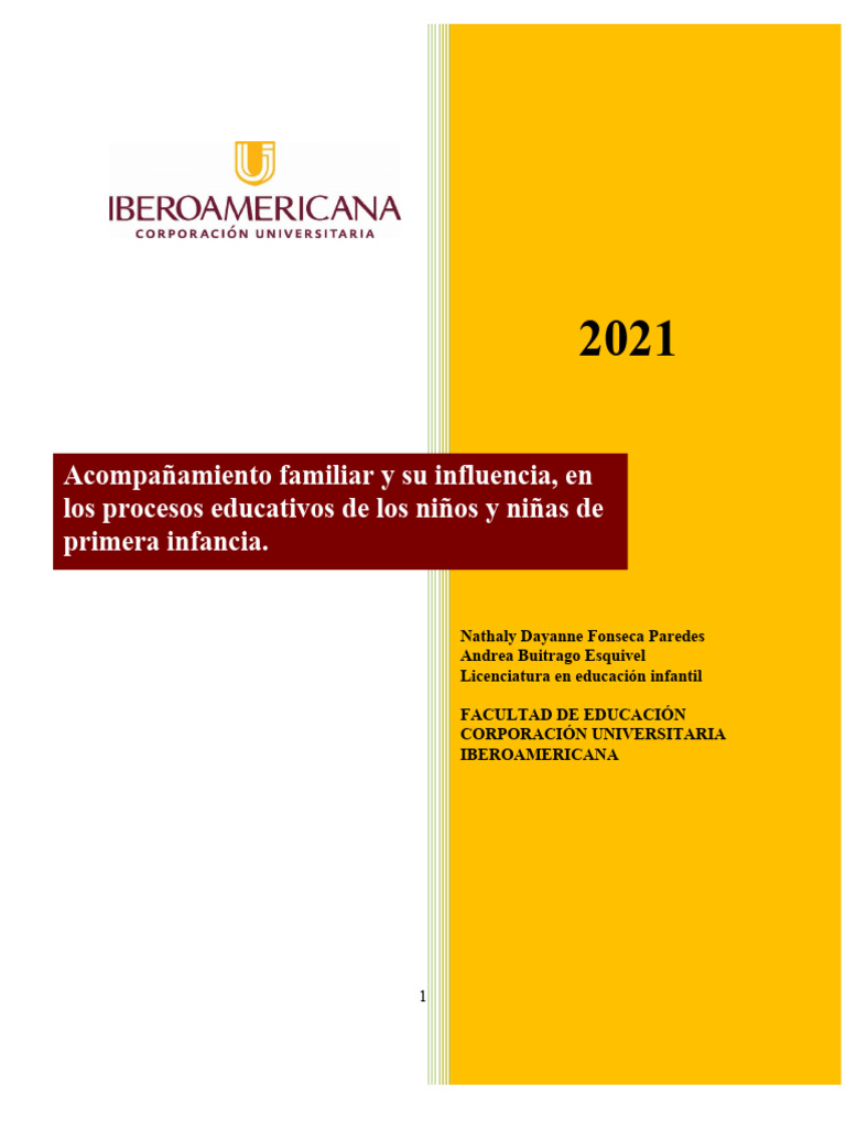 Proyecto de Grado | PDF | Familia | Aprendizaje