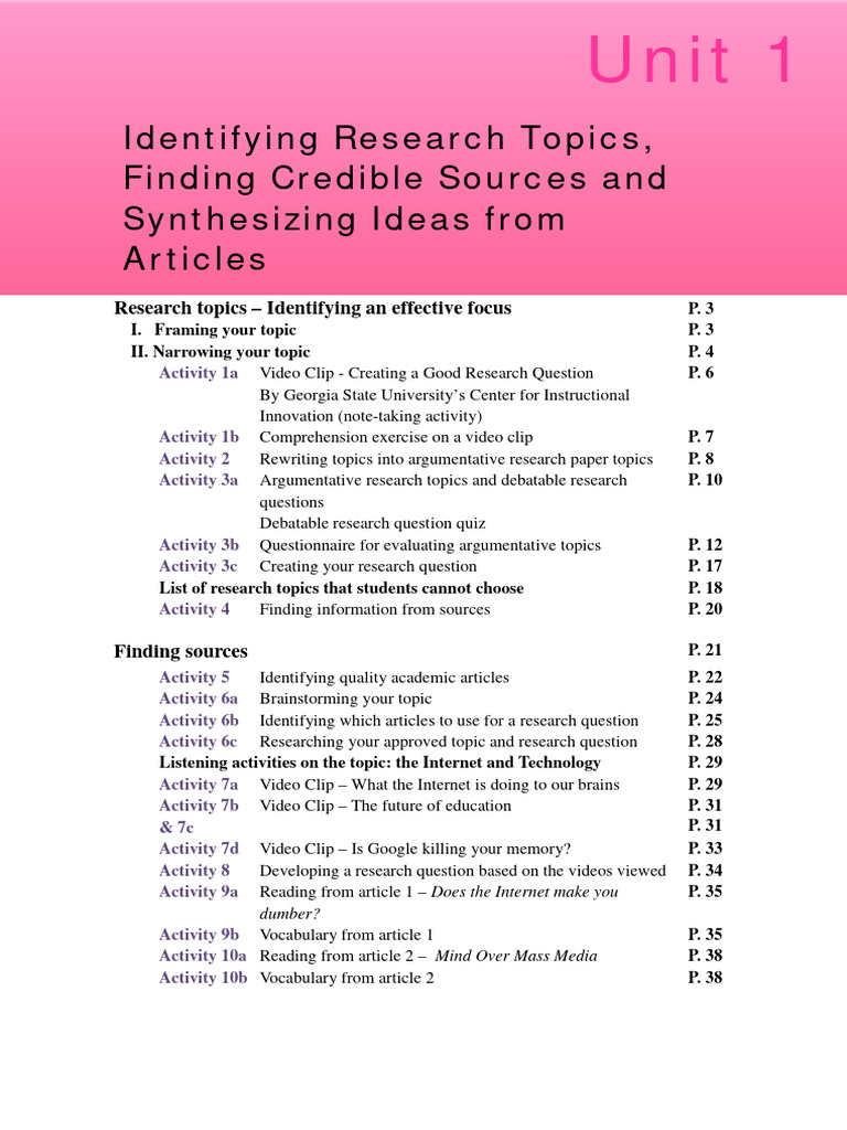 01 - Unit 1 Student | PDF