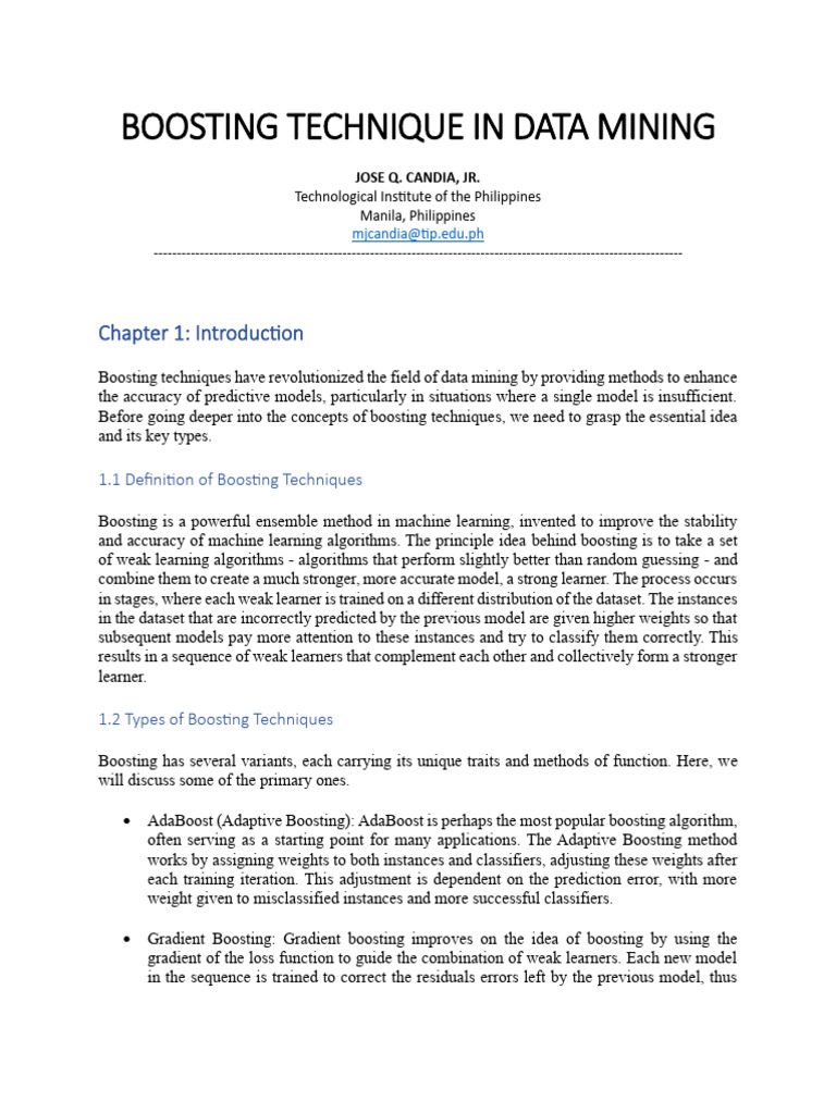 Boosting Technique Report | PDF