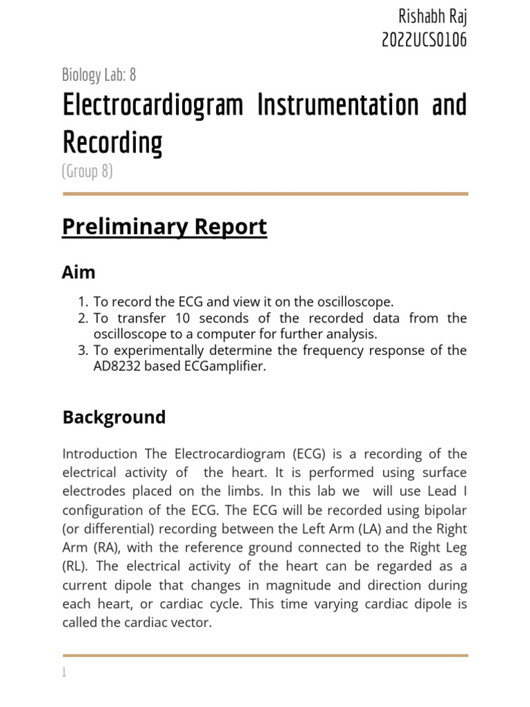Lab 8 ECG | PDF | Teaching Methods & Materials | Science & Mathematics