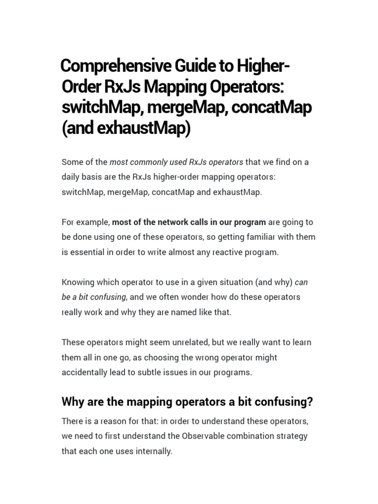 Rxjs Higher Order Mapping | PDF | Function (Mathematics) | Software