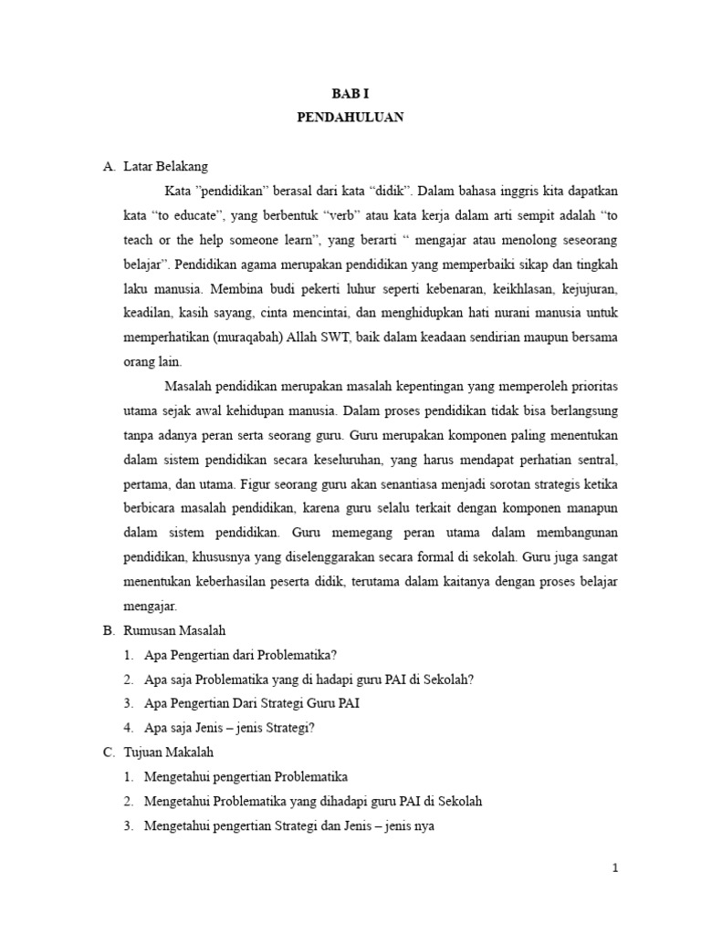 Problematika Dan Strategi Guru PAI Di Sekolah | PDF