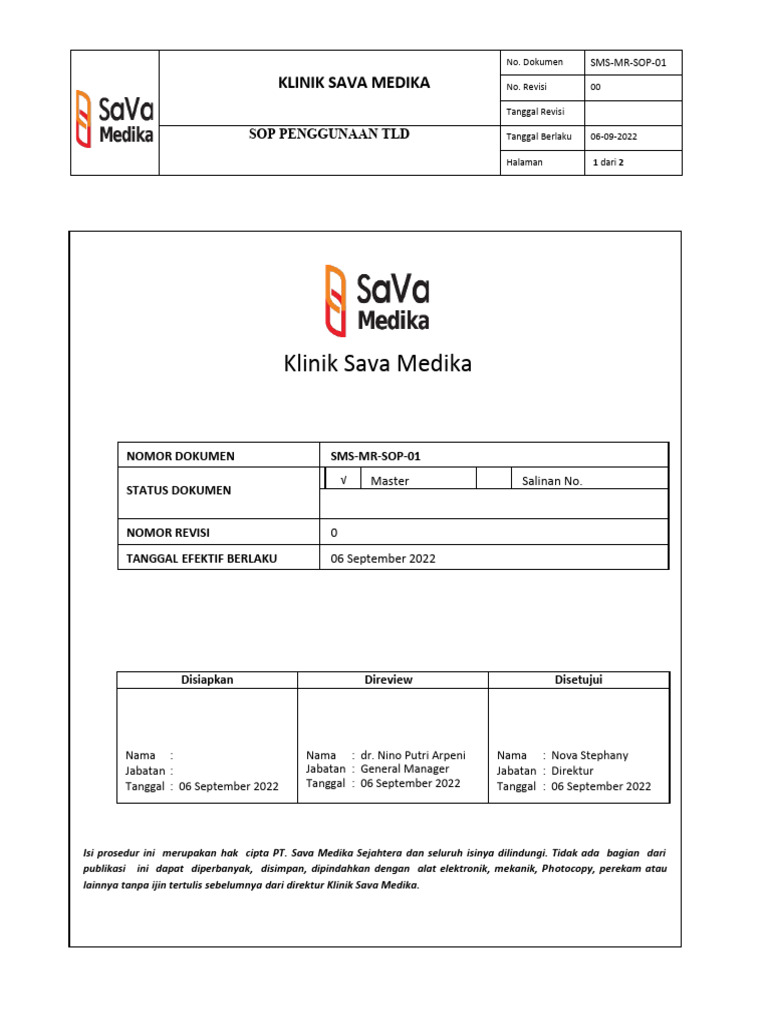 Sop Penggunaan TLD | PDF | Teknologi & Rekayasa