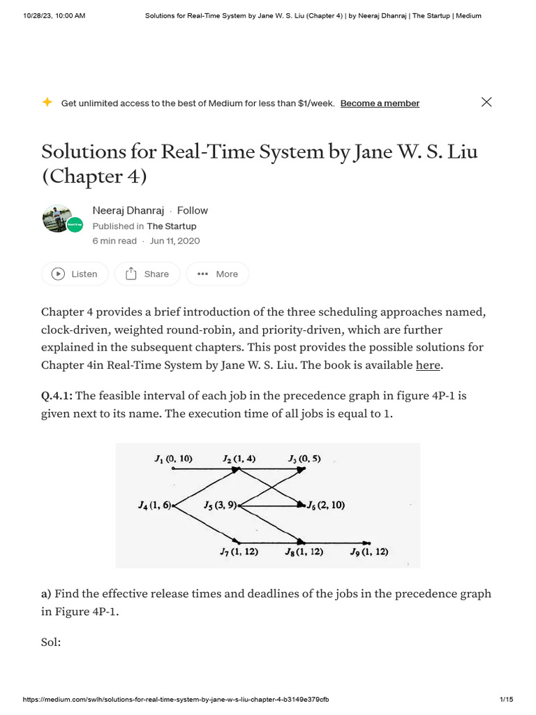Solutions For Real Time System By Jane W S Liu Chapter 4 Pdf