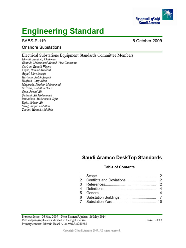 Saes P 119 | Download Free PDF | Electrical Substation | Transformer