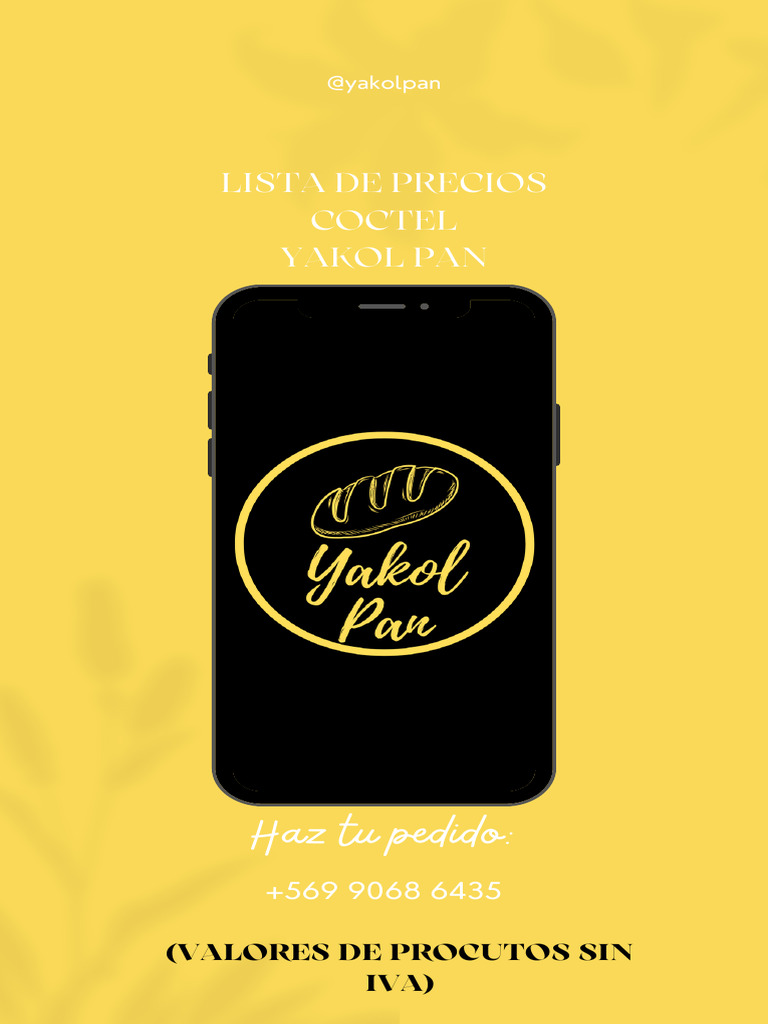 Lista de Precios Coctel Yakol Pan | PDF | Cocina | Preparación de ...