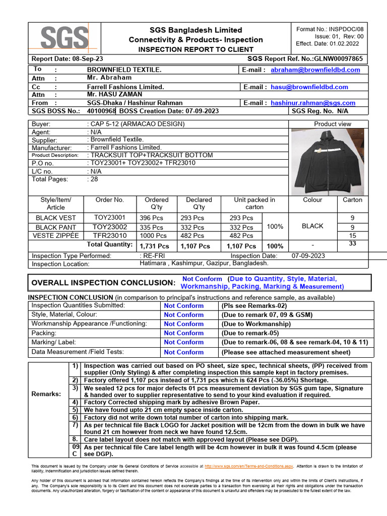 SGS Bangladesh Limited Connectivity & Products-Inspection | PDF | Forgery | Information