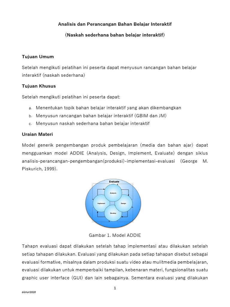 MODUL Analisis Dan Perancangan BBI (Naskah Sederhana) | PDF
