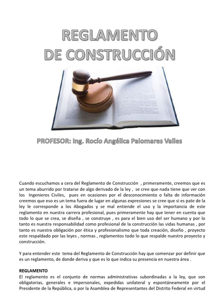 Reglamento de Construccion | PDF | Derecho