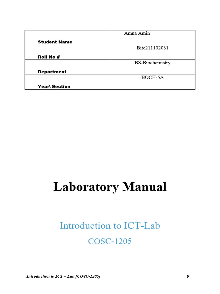 ICT Lab Manual: Document Editing Skills | PDF | Citation | Note ...